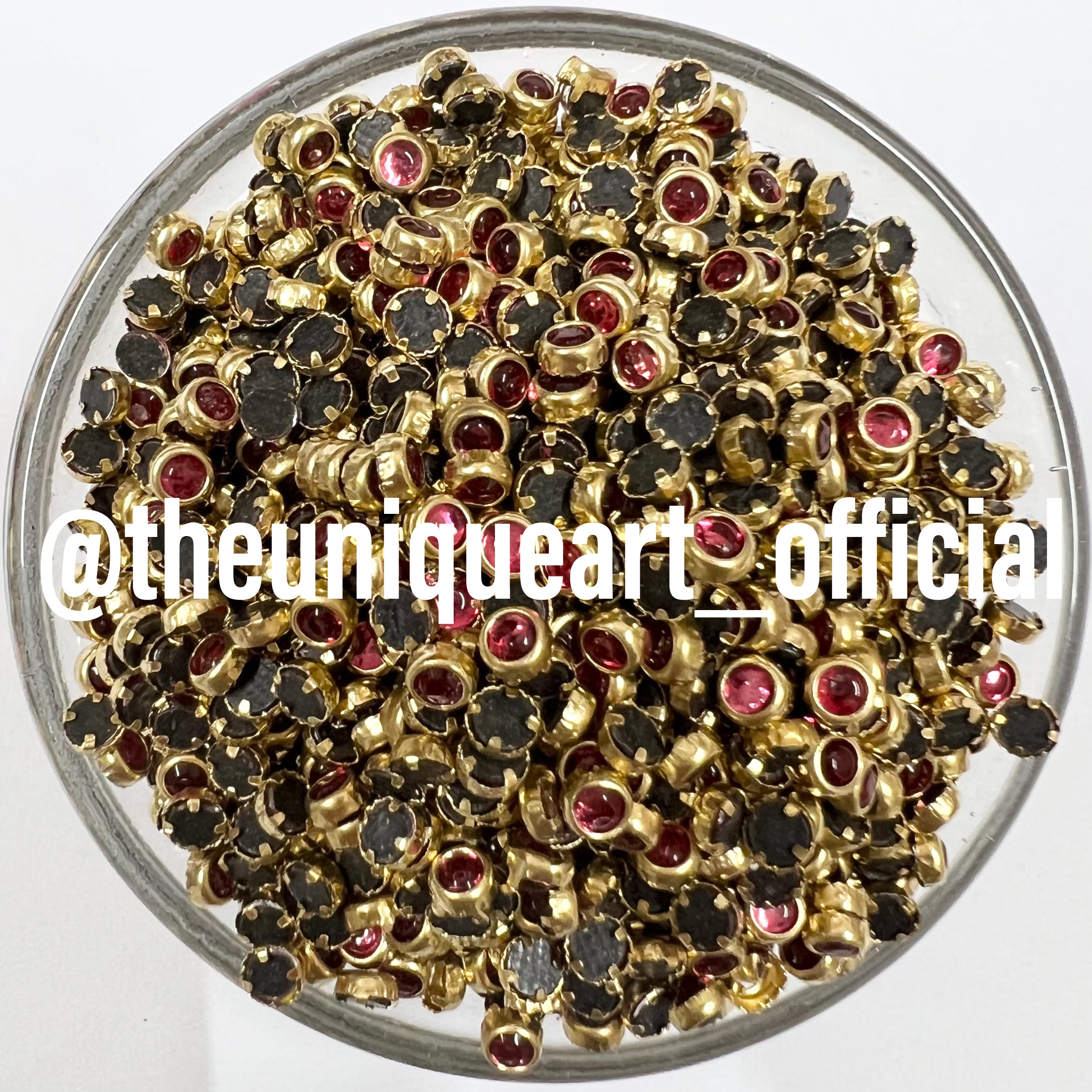 3mm Round Glass Kundan Beads – The Unique Art