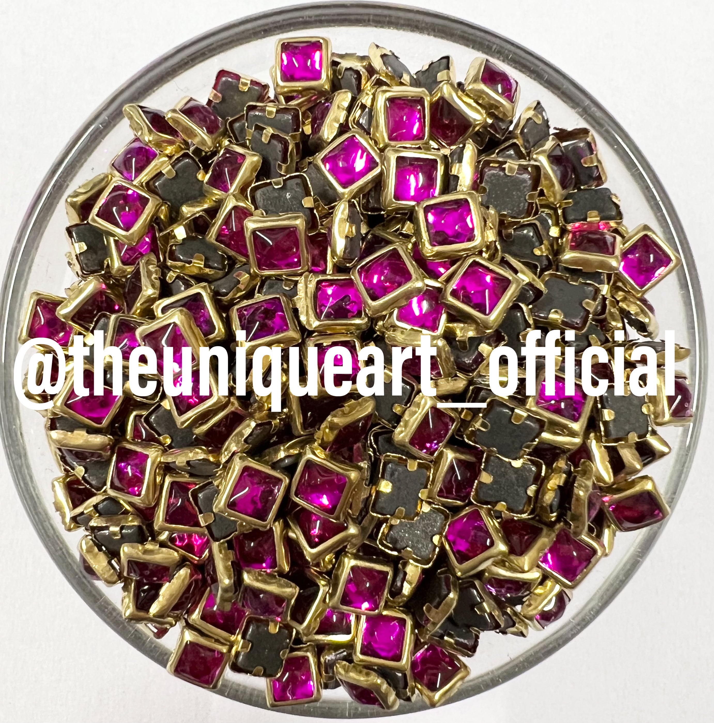 Dark Pink / Rani 4x4mm Glossy – The Unique Art